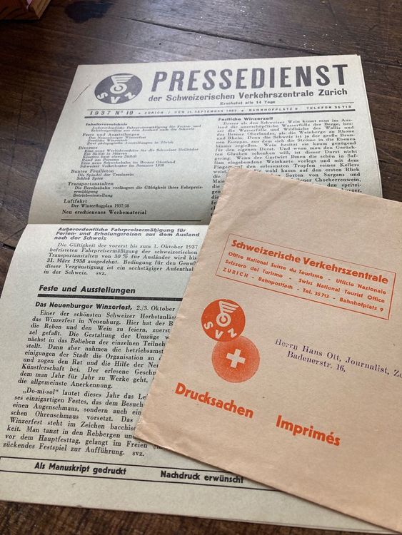 Schw. Verkehrszentrale 1937 Nr. 19 Pressedienst | Kaufen auf Ricardo