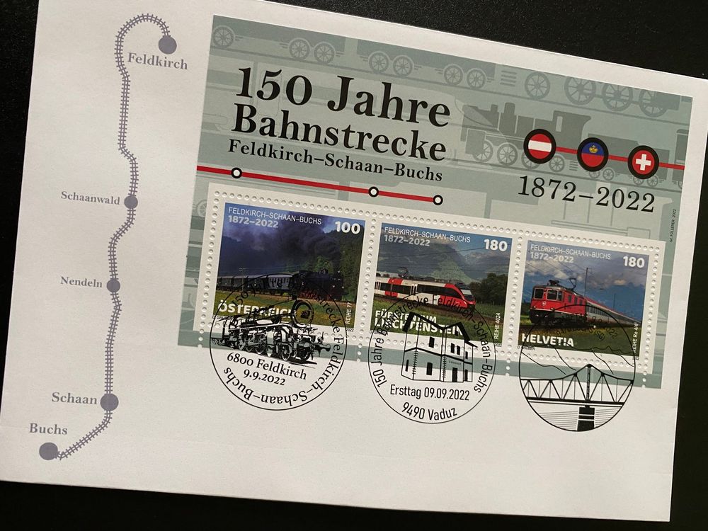 FDC 150 Jh Feldkirch-Buchs 2022 mit 3 Ausgabetag Stempel | Kaufen auf Ricardo
