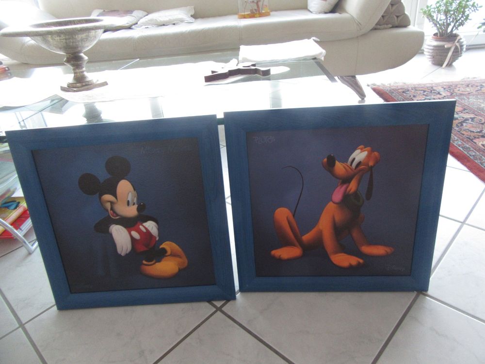 2 Disney Bilder Mickey Mouse und Pluto (Neu (gemäss Beschreibung)) in ...