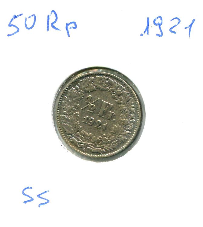50 Rappen Silbermünze 1921 (Gebraucht) in Bachenbülach für CHF 2 – mit Lieferung auf Ricardo kaufen