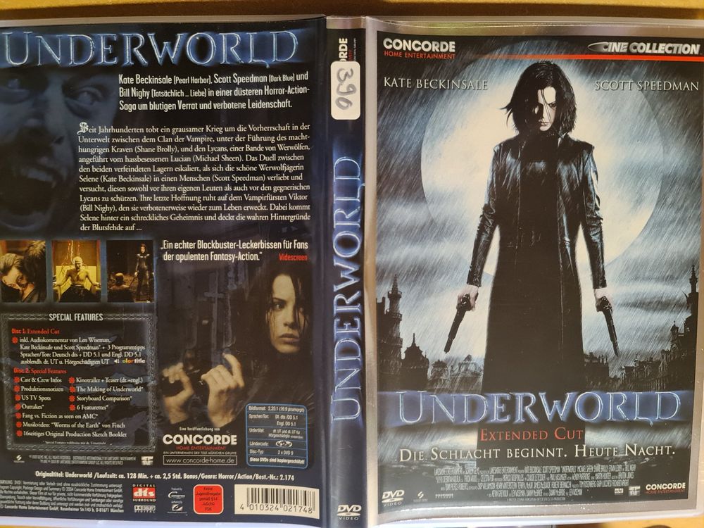 Underworld DVD Extended Cut Horror Action Film Beckinsale (Gebraucht ...
