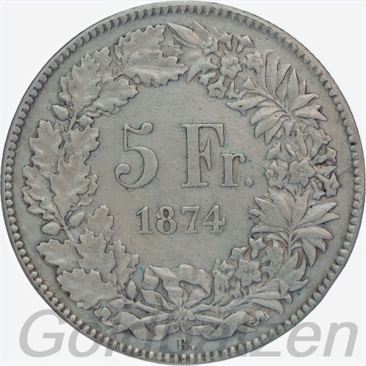 Schweiz 5 Franken 1874 Bundesmünzen B. | Kaufen auf Ricardo