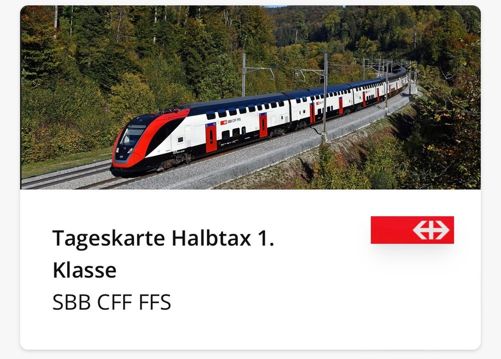 SBB Tageskarte Halbtax 1. Klasse für CHF 85.- | Kaufen auf Ricardo