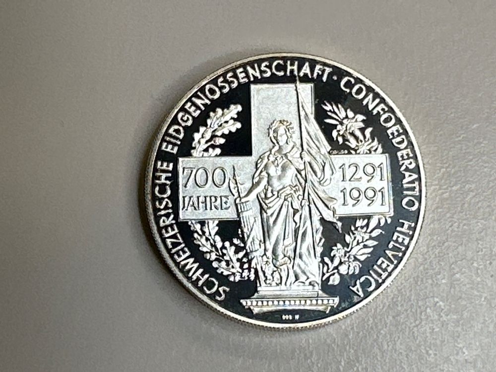 1 Unze Silber 700 Jahre Schweizer Eidgenossenschaft 1991 | Kaufen auf ...
