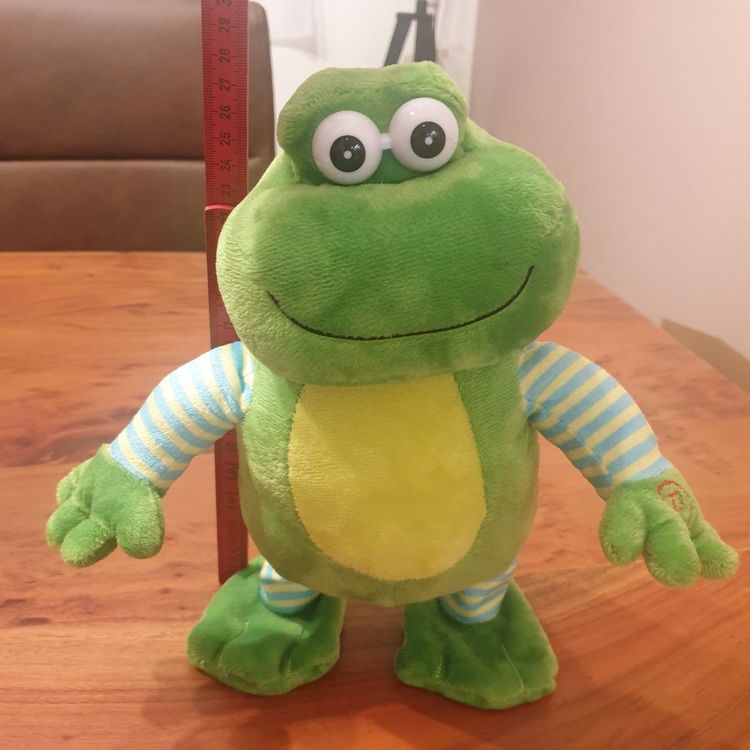 Singender/tanzender Frosch aus Plüsch, ca. 30cm hoch (Neu (gemäss ...