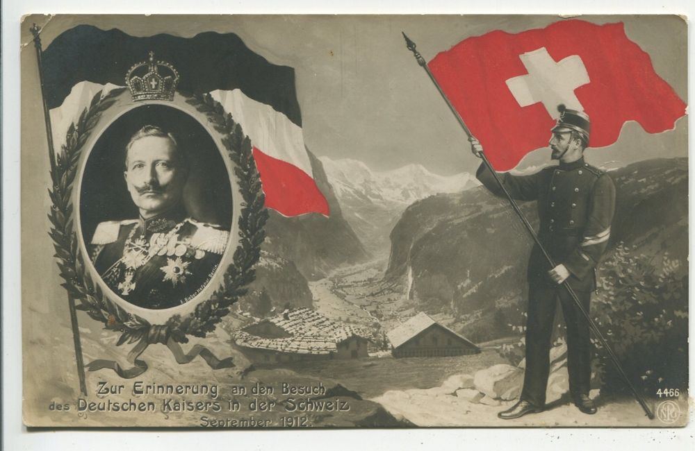 AK Sept. 1912 für Kaiser Wilhelm wird die Schweizer Fahne ge (Gebraucht ...