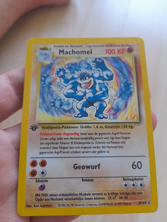 POKEMON Karte Machomei Holo erste Edition Base Set Original (Gebraucht) in Kreuzlingen für CHF ...