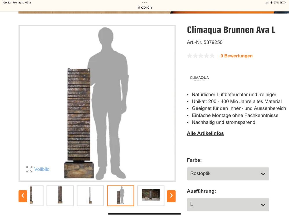 Climaqua Brunnen Ava L (Gebraucht) in Spiez für CHF 250 – nur Abholung ...