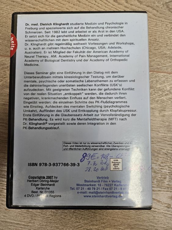 Dr.Klinghardt Psyco-Kinesiologie 1 PK 1 und 2 (Gebraucht) in Lyss für ...