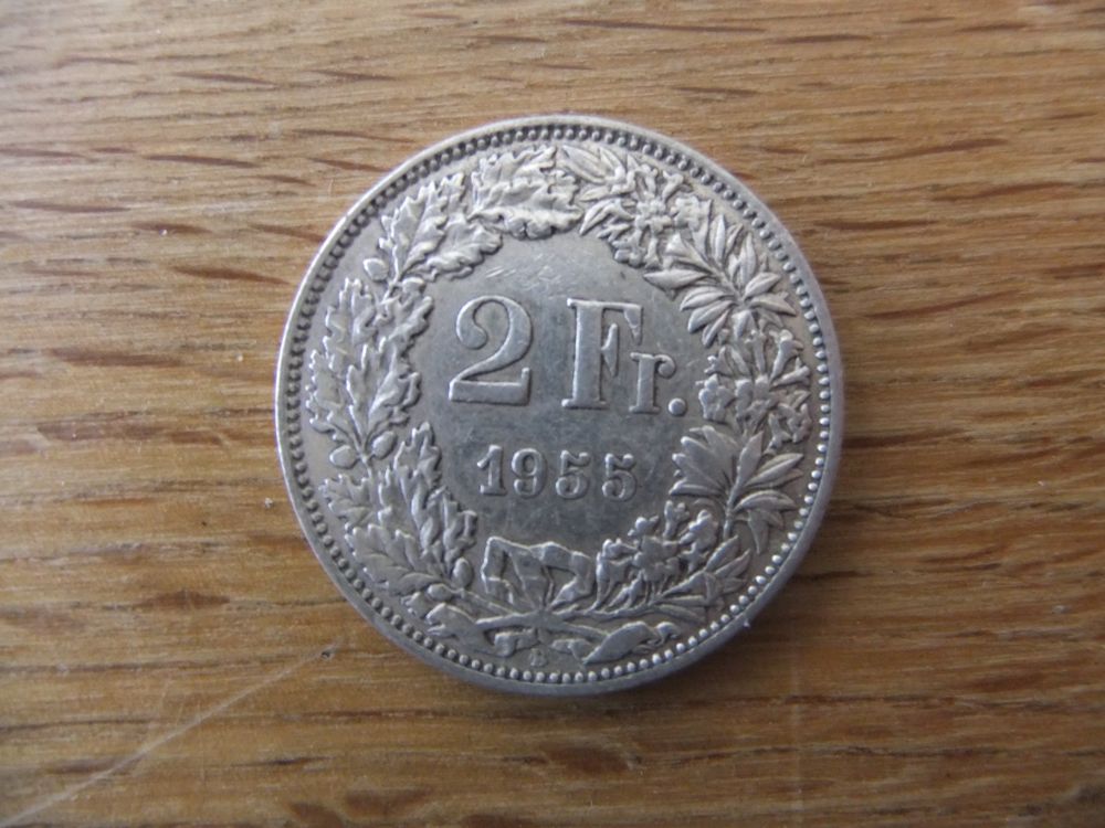 Silbermünze 2 Franken Silber Helvetia 1955 | Kaufen auf Ricardo