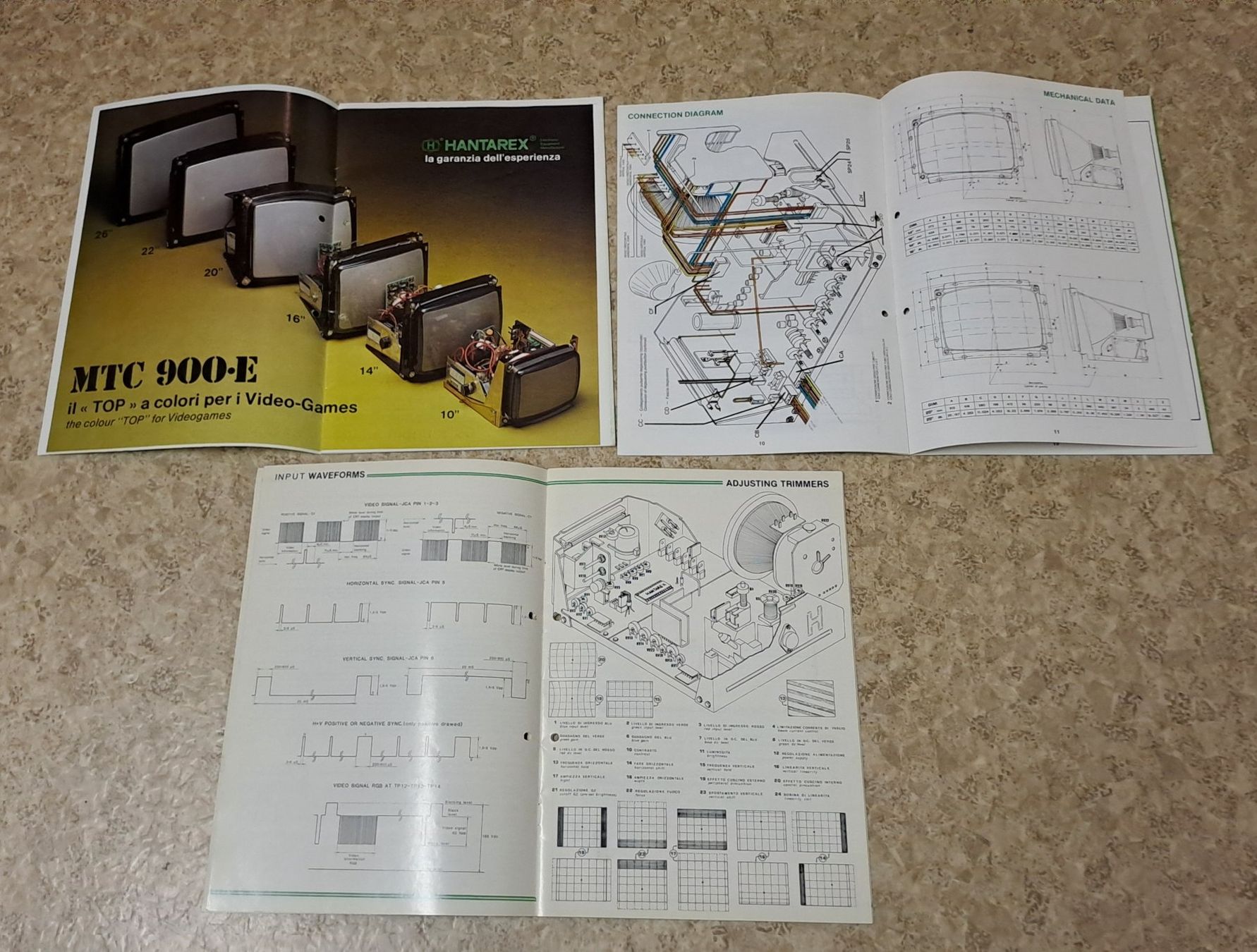 Arcade Monitor Hantarex MTC900/MTC900-E Service Handbücher (Gebraucht ...