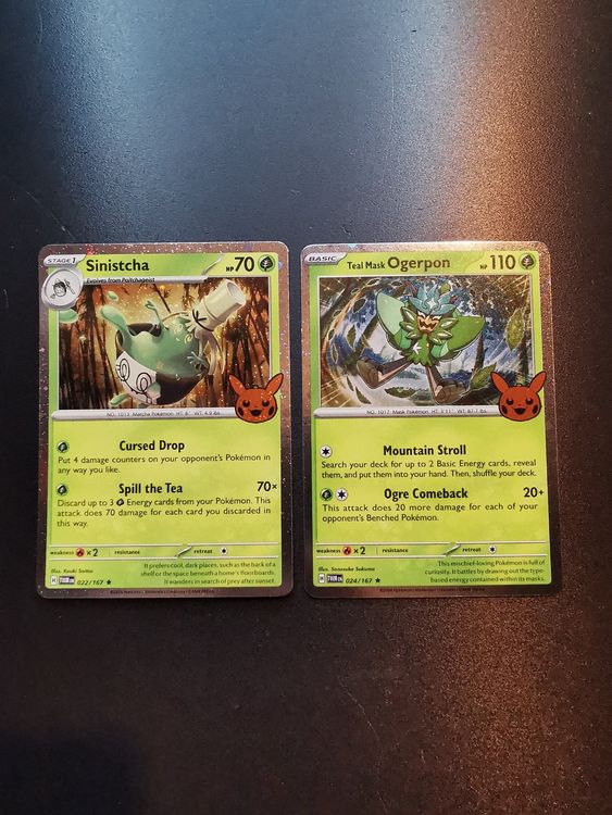 Pokemon Sinistcha & Teal Mask Ogerpon Holo Trick or Treat (Gebraucht) in Lengnau AG für CHF 0.5 ...