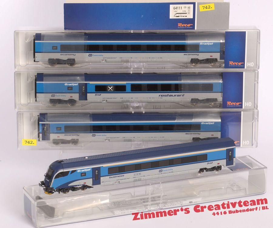 Roco 4-teil. Railjet-Wagenset der CD, GS, OVP, H0, 64111 | Kaufen auf ...