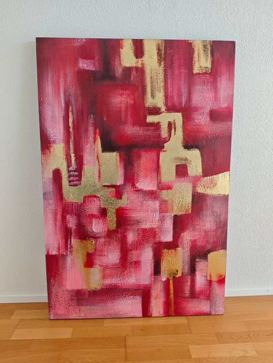 Keilrahmenbild rot-gold 120cm x 80cm (Gebraucht) in Zug für CHF 10 ...