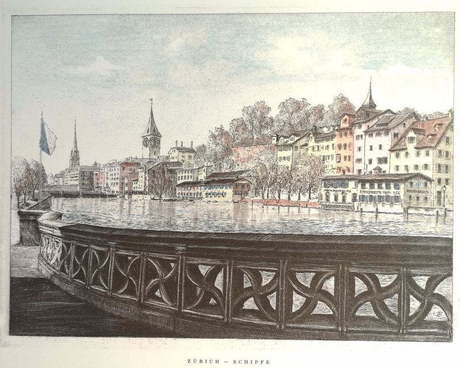 Bild Zürich Schipfe Kolorierter Stich oder Radierung | Kaufen auf Ricardo