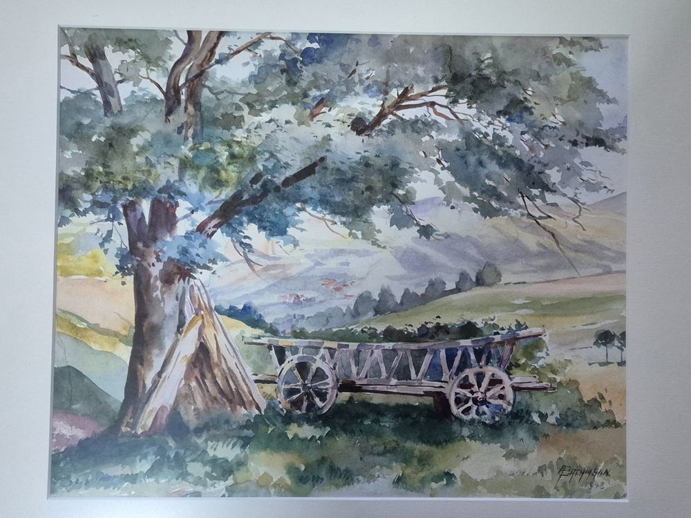 Alfred Bachmann (1880-1964), Aquarell Bauernwagen, 1948 (Gebraucht) in ...