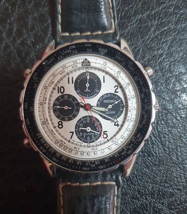 SEIKO Vintage chronographe FLIGHTMASTER PILOTS 7T34 6A00. (Gebraucht ...