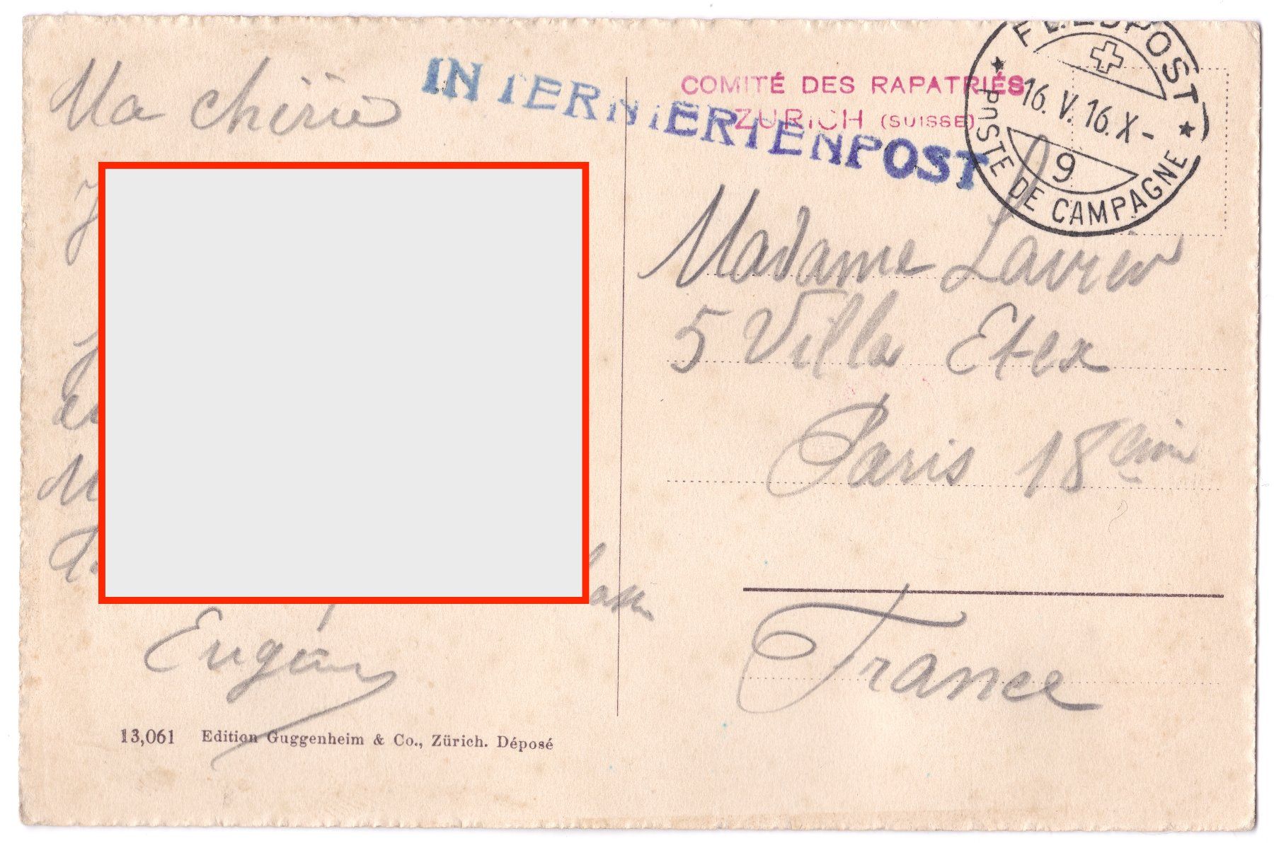 1. Weltkrieg Schweiz, Interniertenpost franz. Soldat, 2 AK (Gebraucht ...