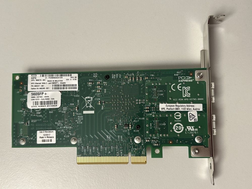 HPE Ethernet 10Gb 2-Port 560SFP+ Adapter, PN: 665247-001 (Gebraucht) in ...