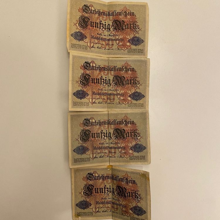 Fünfzig Mark - Reichsbanknote - 1914 - 50 Mark - selten (Gebraucht) in ...