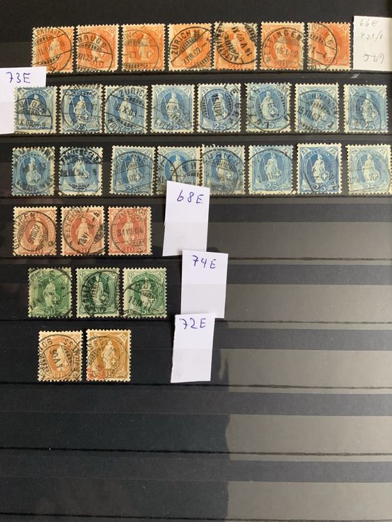 Briefmarken Schweiz Stehende Helvetia (Gebraucht) in Binningen für CHF 6.2 – mit Lieferung auf ...