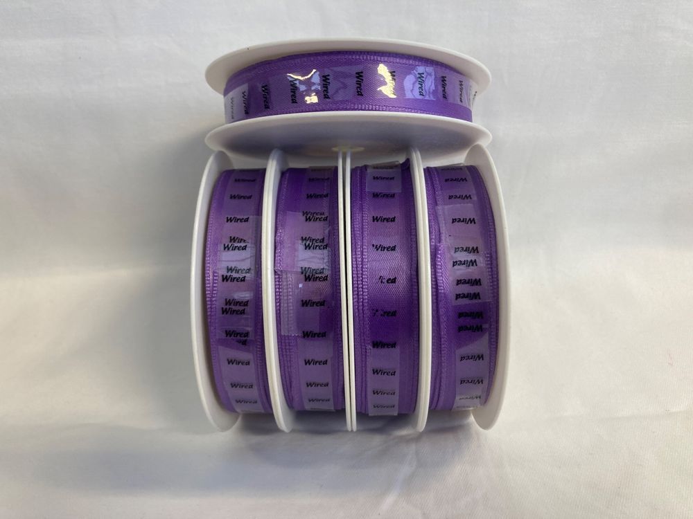 Satinbänder 5 Rollen a 20 Meter, lila, verdrahtet,15mm breit (Neu und ...