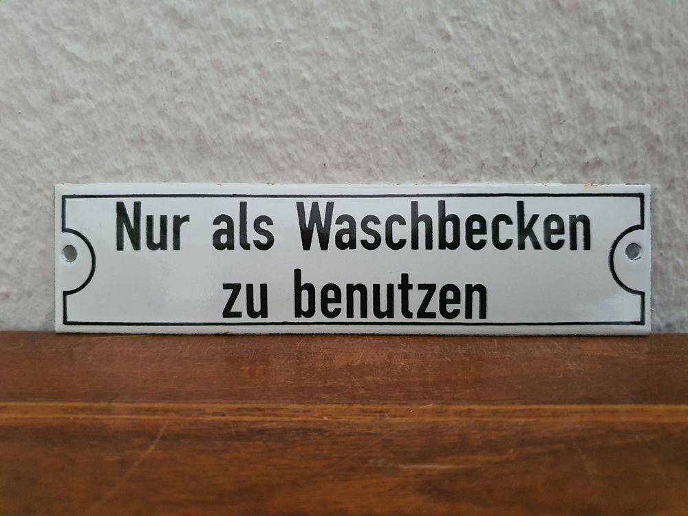 Emailschild Vorsicht Achtung WC Bahn Zug Tram Emaille Schild | Kaufen auf Ricardo