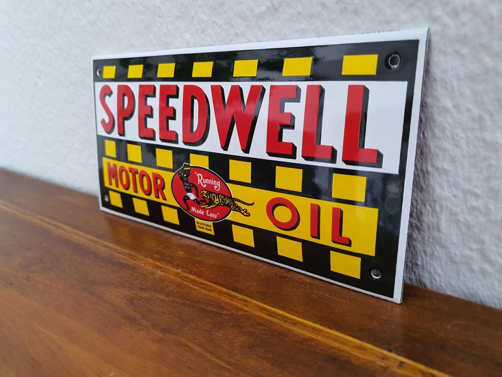 Emailschild Speedwell Motor Oil Emaille Schild Reklame Retro (Neu ...