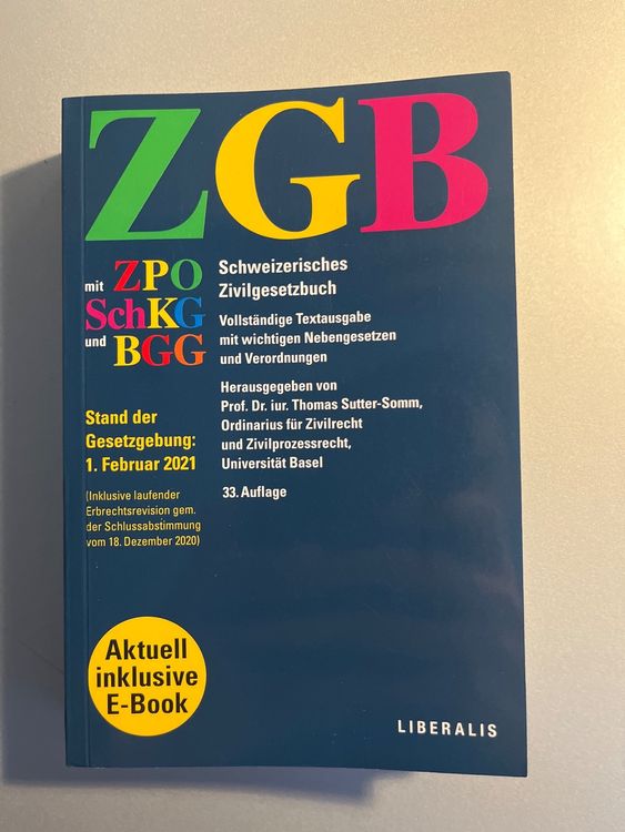 ZGB Schweizerisches Zivilgesetzbuch inklusive E-Book | Kaufen auf Ricardo