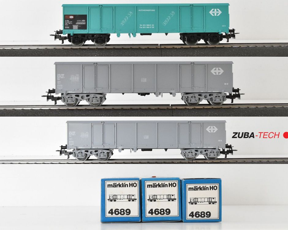 Märklin 3x 4689 Hochbordwagen der SBB H0 WS mit OVP (D'occasion) à St ...