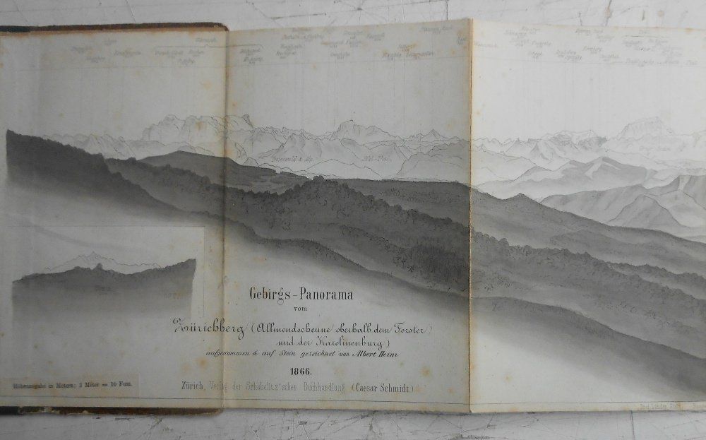 Albert Heim. Gebirgs - Panorama vom Zürichberg. 1878. (Gebraucht) in Basel für CHF 100 – mit ...