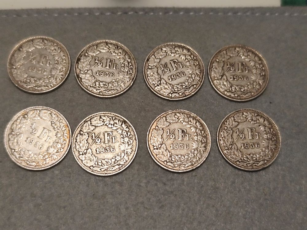 8x 50rappen silber münzen 1936 rar (Gebraucht) in minusio für CHF 45 – mit Lieferung auf Ricardo ...