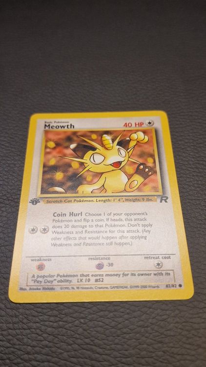 Meowth 62/82 First Edition - Team Rocket (EN) - Pokémon Card (Gebraucht ...