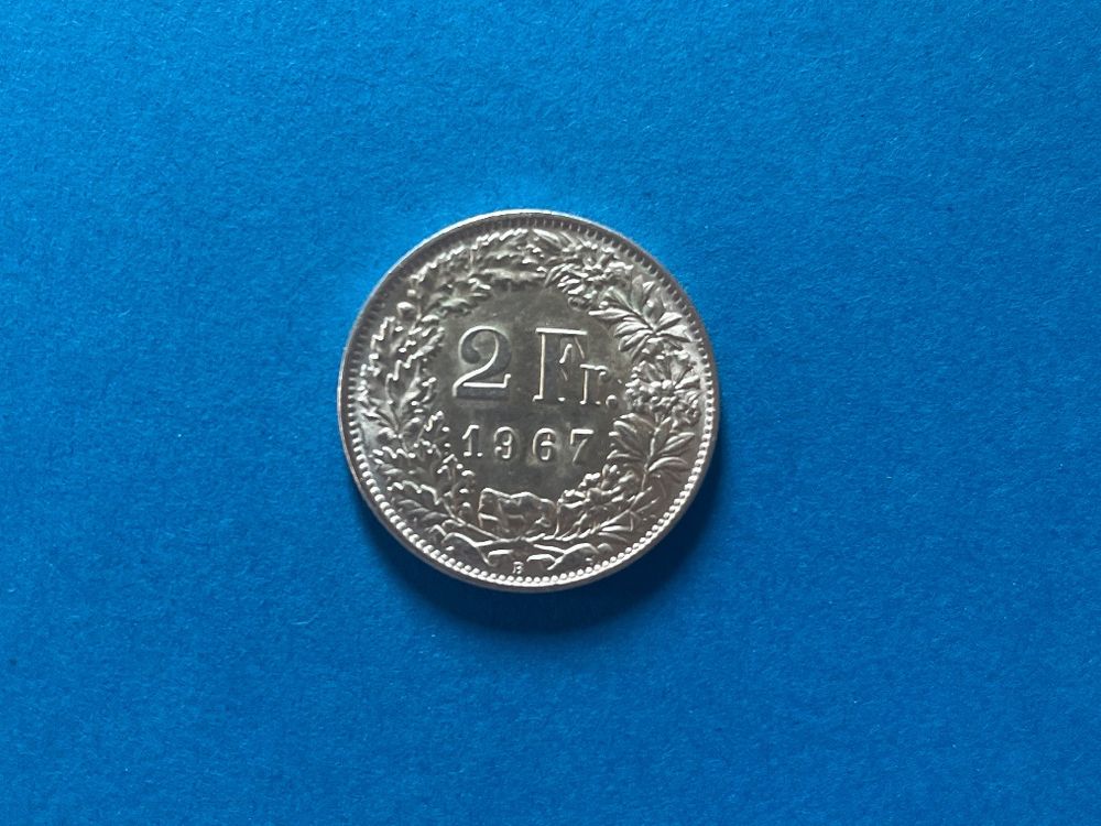 Silbermünze 2 Franken 1967, sehr guter Zustand. | Kaufen auf Ricardo