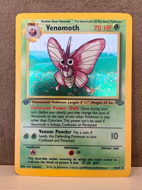 13/64 *1.Edition Venomoth Omot Holo ENG Pokemon Jungle (Gebraucht) in ...