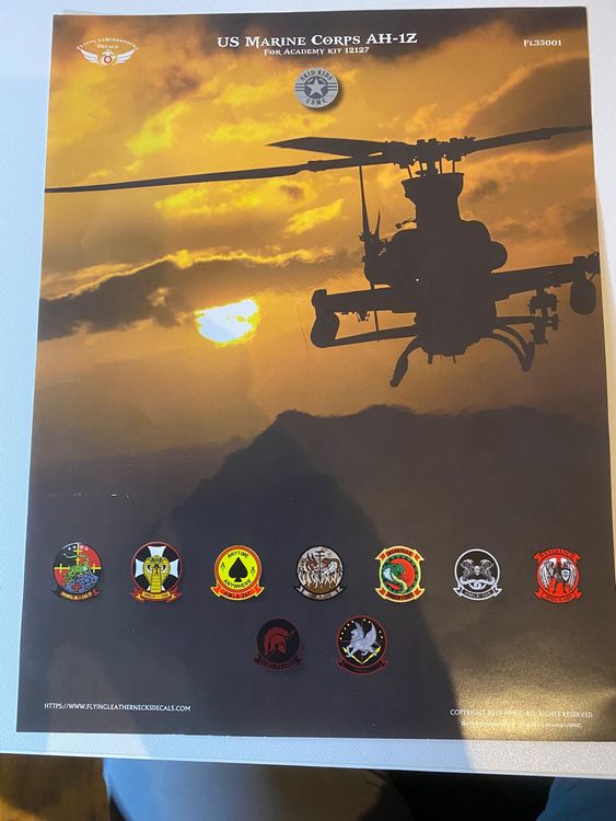 1/35 AH-1Z US MARINE CORPS DECALS FÜR ACADEMY | Kaufen auf Ricardo