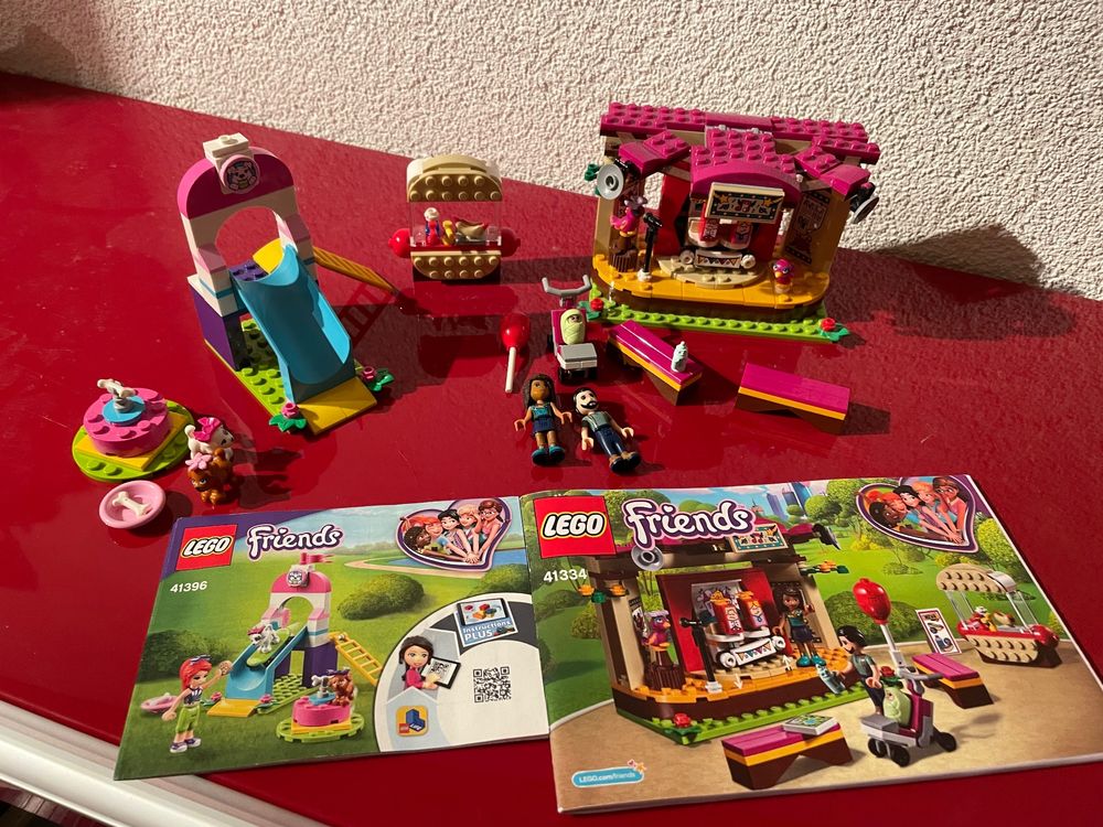 Lego friends 41334 & 41396 Bühne mit Baby & Welpenspielplatz (Gebraucht ...