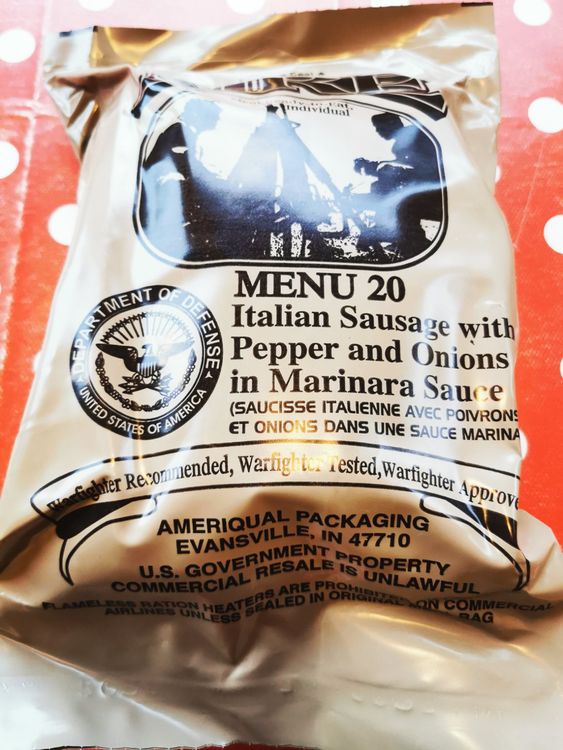 Original US Army MRE Menu #20 Italian Sausage Insp. 2/25 (Neu und ...