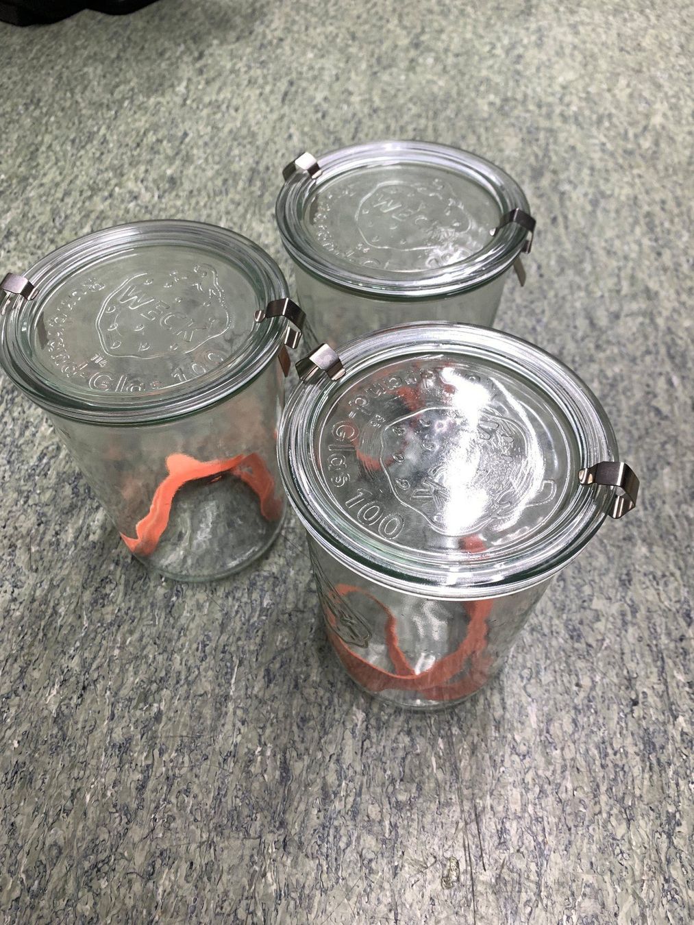 3 Weck Gläser à 1 Liter, Glas, Einkochgläser (Gebraucht) in Rickenbach ...