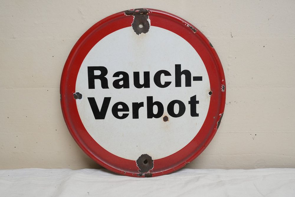 Altes Rauchverbot Schild, Emaille, Shabby Chic Deko, Vintage | Kaufen ...