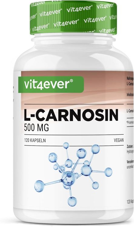 L-Carnosin 1000 mg – 120 vegane Kapseln hochdosiert (Neu und ...