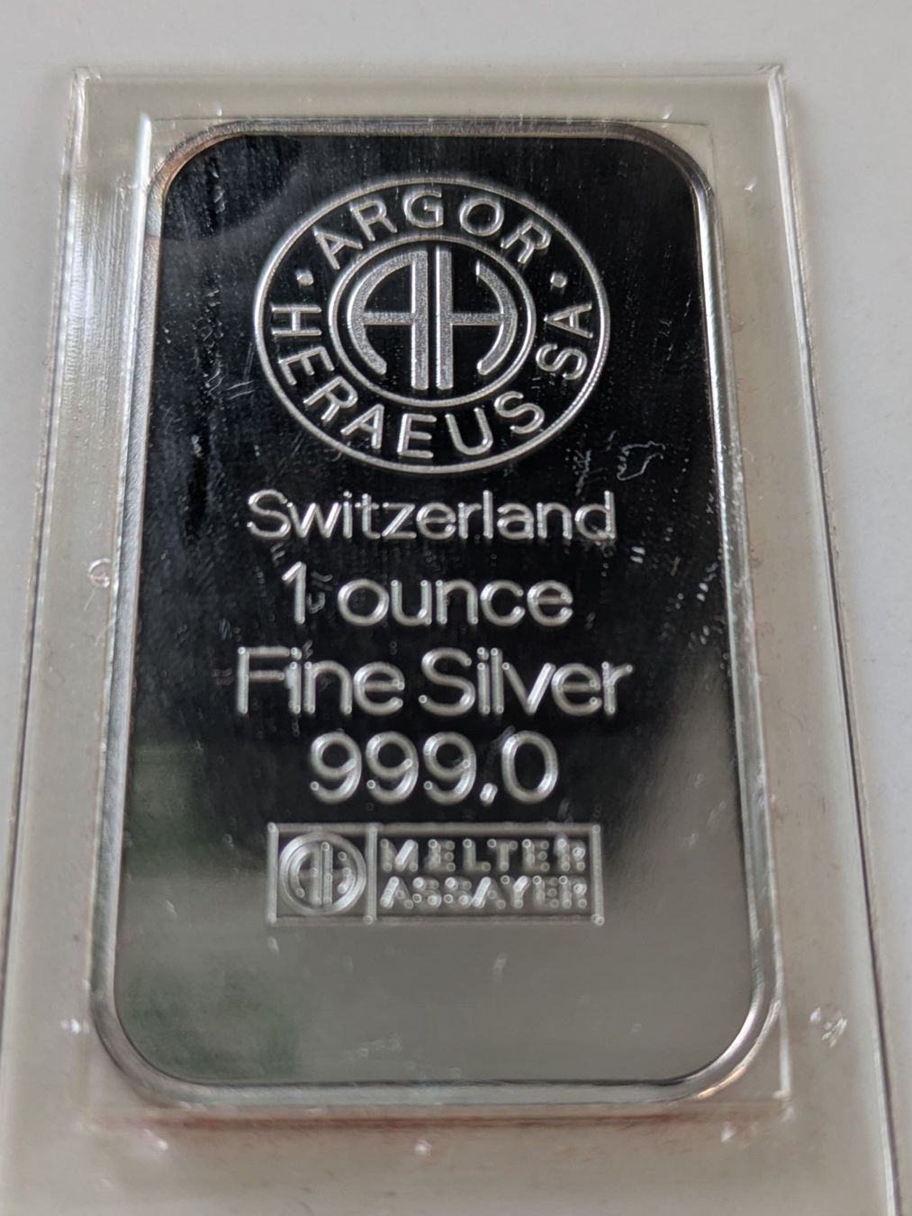 1 oz. / Unze Silber Barren Rütlischwur Argor Heraeus 999 (Gebraucht) in ...