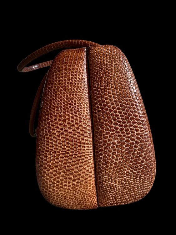 Art Deco Lizard Skin Leather Light Brown Swagger Hand Bag | Kaufen auf ...