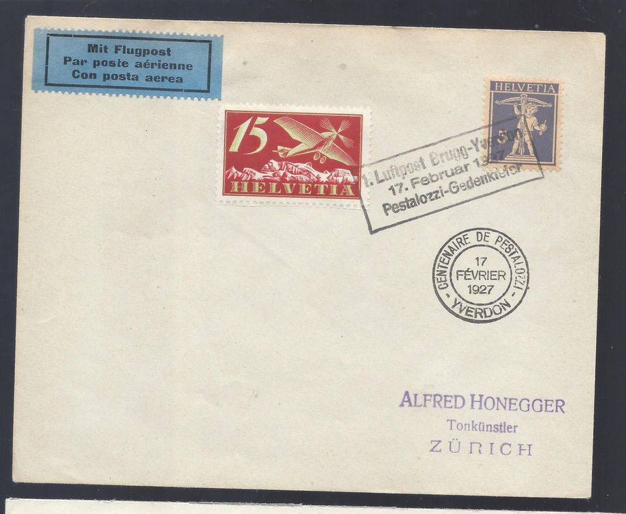 Brief mit Flugpost 1927 | Kaufen auf Ricardo