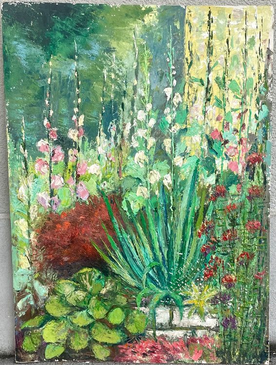 Sinischa Christen (1922-2007) Großes Garten Ansicht Gemälde (Gebraucht ...