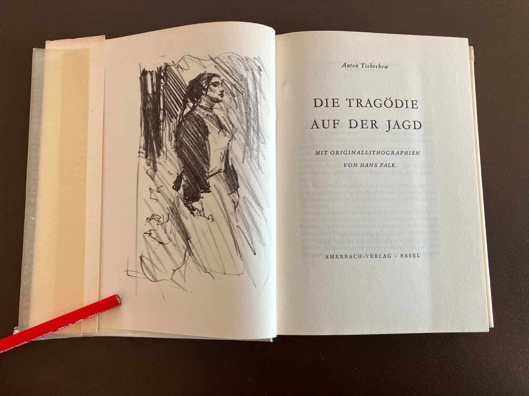 Tschechow: Tragödie auf der Jagd - Orig.-Lithos Hans Falk (Gebraucht ...