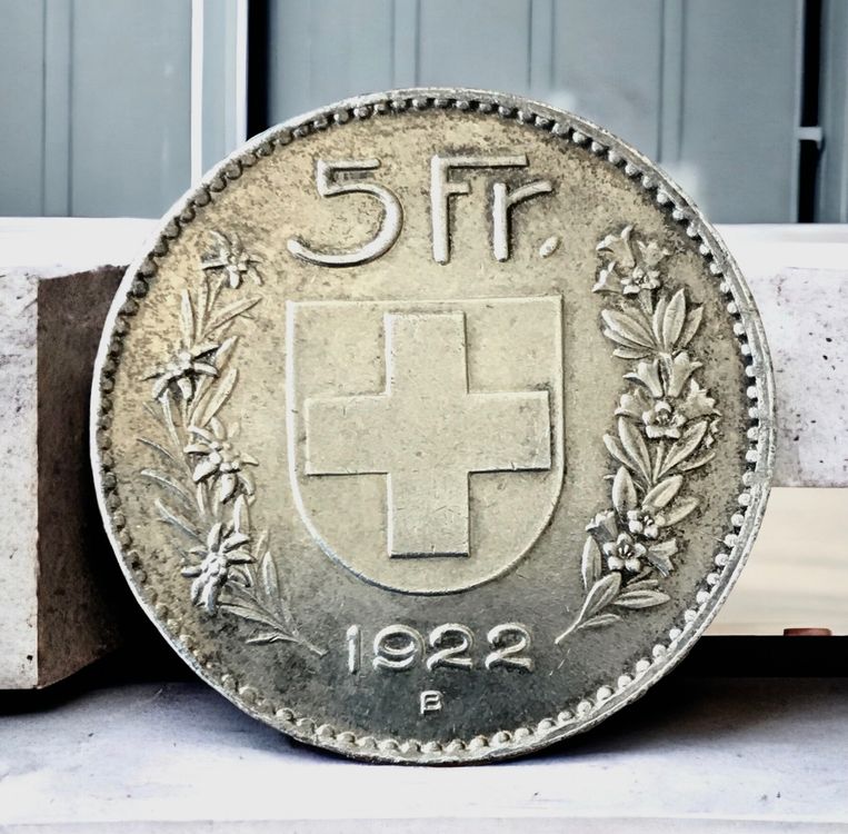 Schweiz 5 Franken Silber Jahrgang 1922 (Gebraucht) in Winterthur für CHF 89 – mit Lieferung auf ...