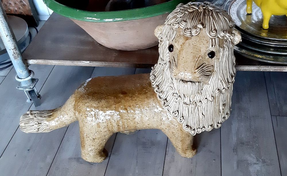 Grosser Ton/Keramik Löwe - Handarbeit - Unikat | Kaufen auf Ricardo