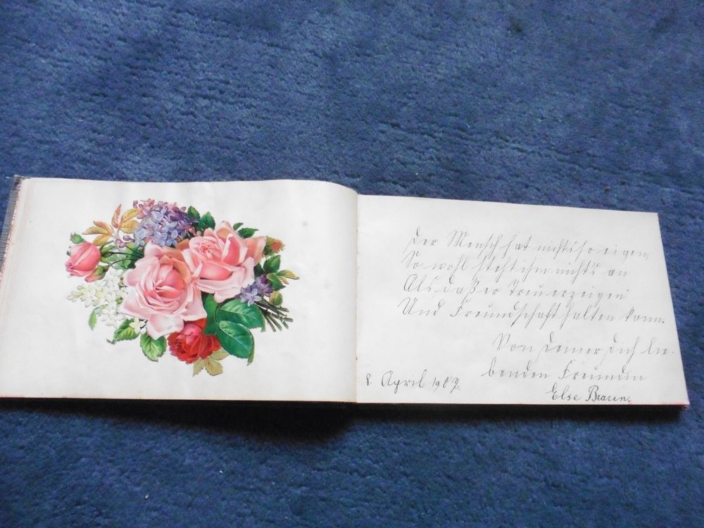 Lenzburg,AG,Poesie-Album,Litho,Präge,Glanzbilder1907,Blumen | Kaufen auf Ricardo