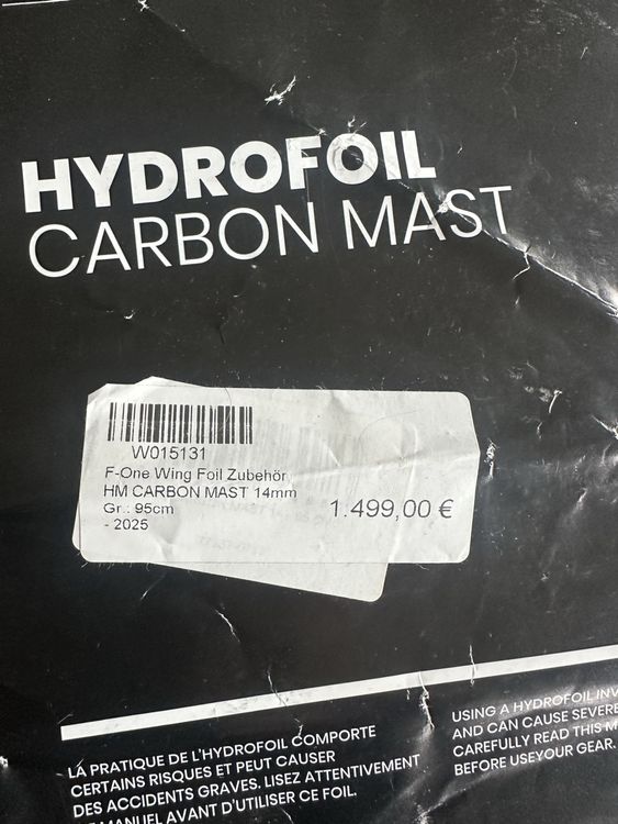 F-One Wing 2025er Foil Carbon Mast 95cm HM - Wie neu! (Neu (gemäss ...